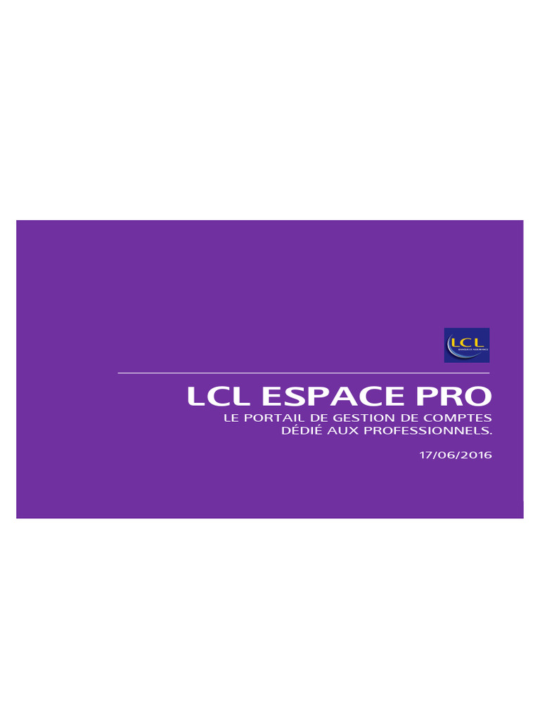 Gestion des paiements sur LCL Espace Pro | PDF
