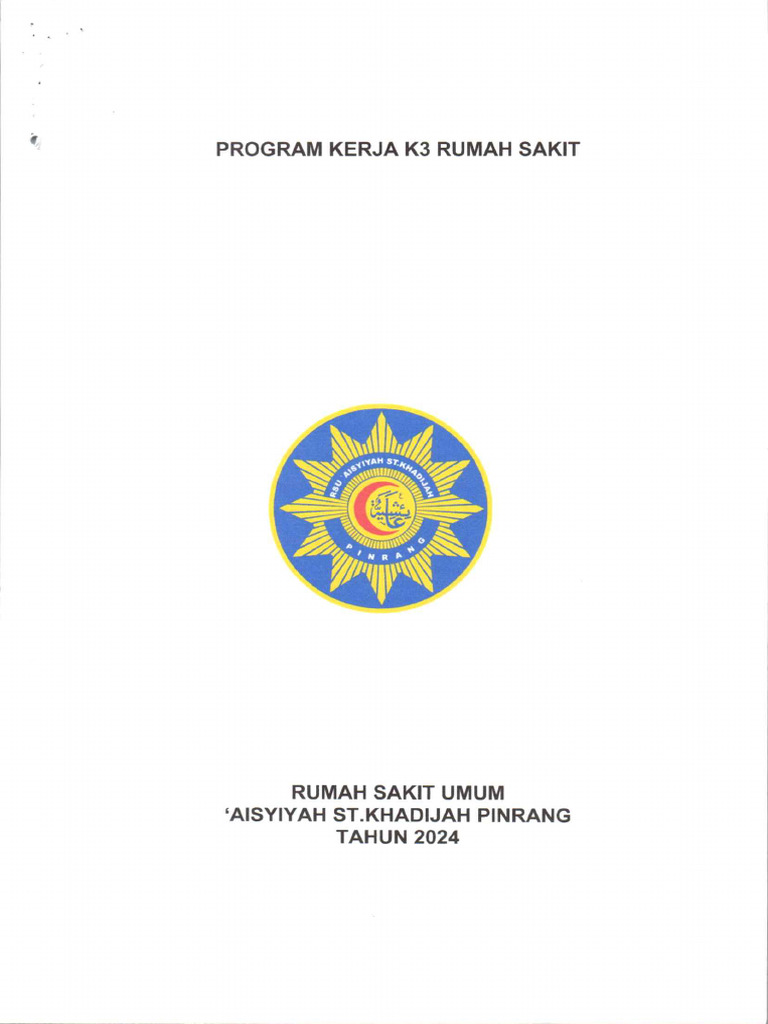 Program Kerja k3 Rs - 2024 | PDF