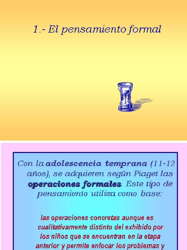 Piaget Operatorio Formal Pensamiento Lógico Formal | PDF