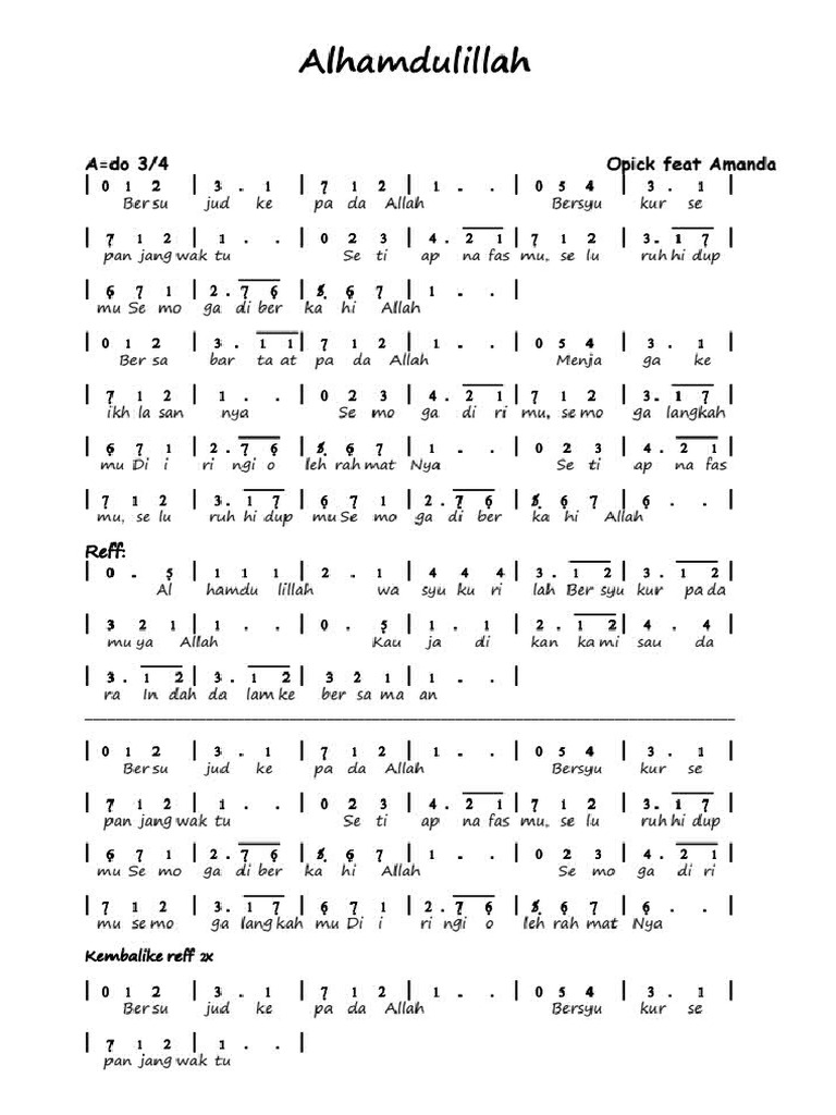 Notasi Alhamdulilah | PDF