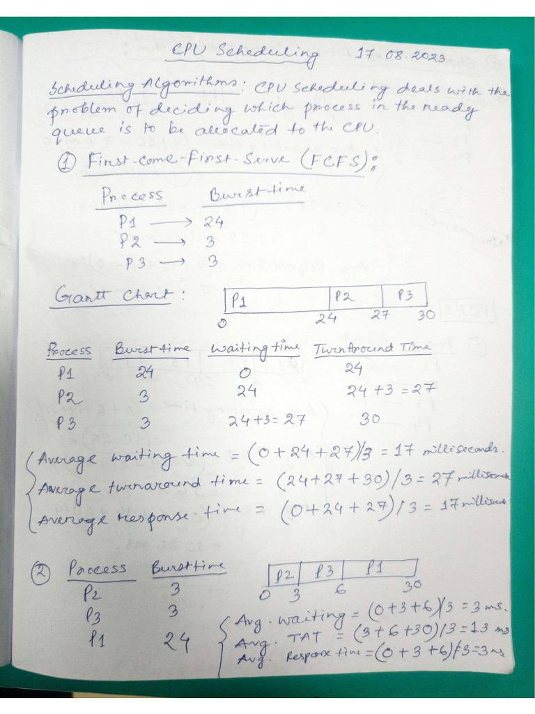 Os Suggestion Hand Written Notes | PDF
