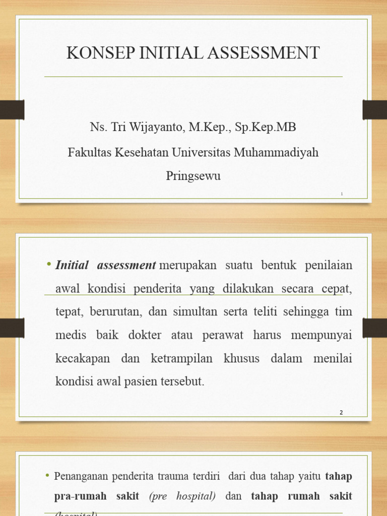 Initial Assessment (Primary Survey & Secondary Survey) | PDF