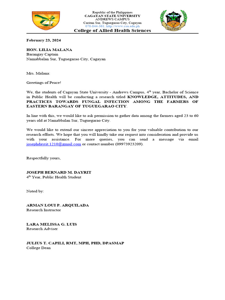 Barangay Letters For Namabbalan Sur & Norte, Dadda | PDF | Science