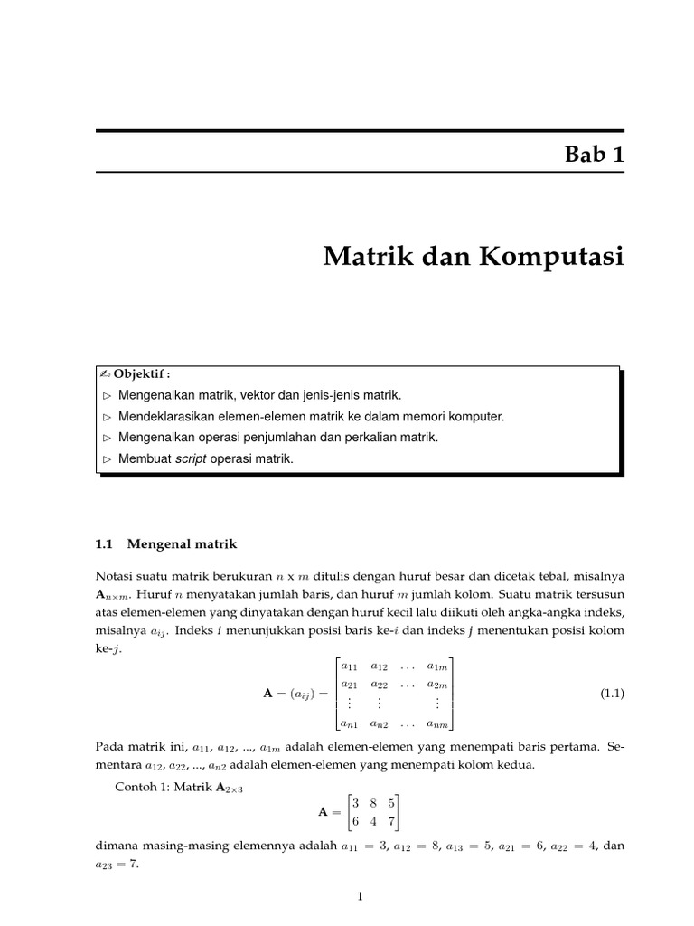 UAS - Advanced Mathematics - Komputasi Matriks Matlab | PDF