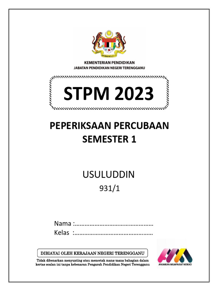 STPM2023 S1 Usuluddin | PDF