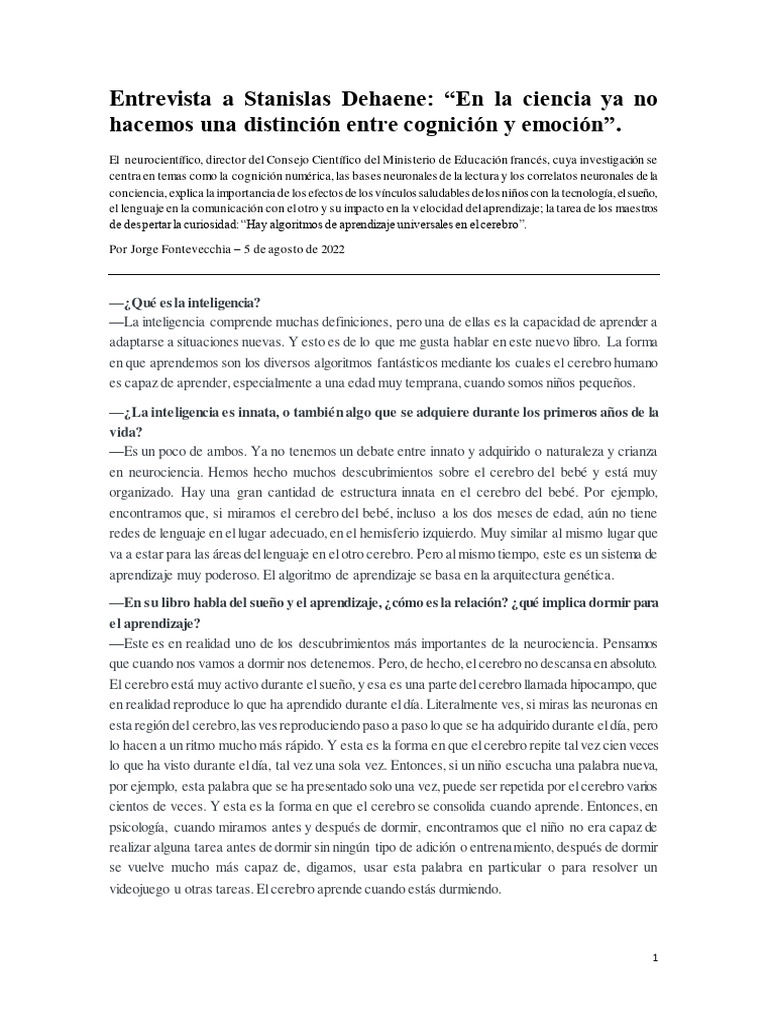 Aprendizaje y neurociencia infantil | PDF | Aprendizaje | Cerebro