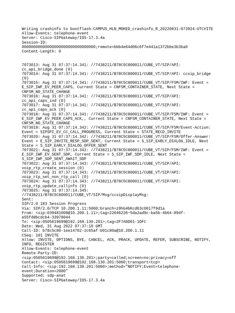 Crash 1 | PDF | Session Initiation Protocol | Network Architecture
