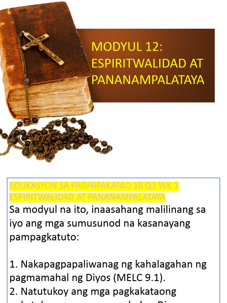 Modyul 12: Espiritwalidad at Pananampalataya | PDF