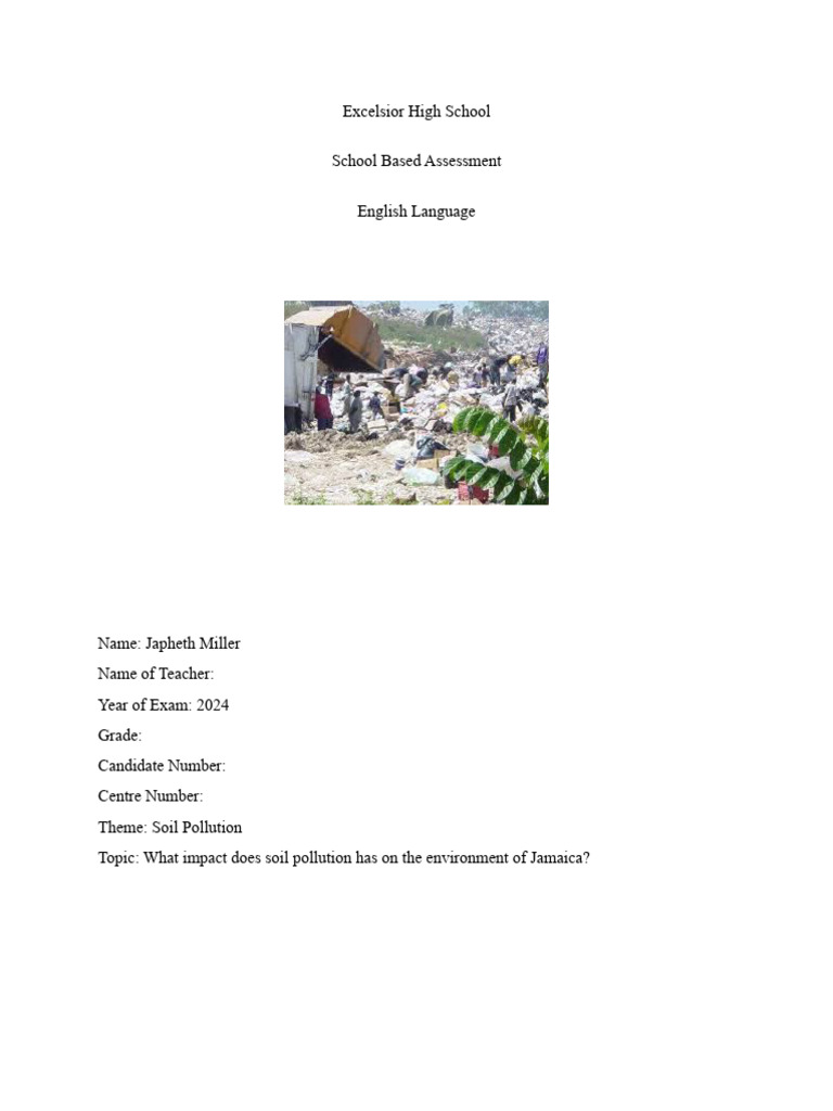 English Language SBA | PDF | Waste Management | Municipal Solid Waste