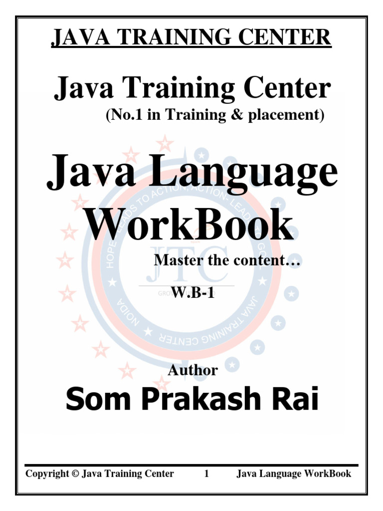 Java Language WorkBook V1.1 | PDF | Boolean Data Type | Java (Programming Language)