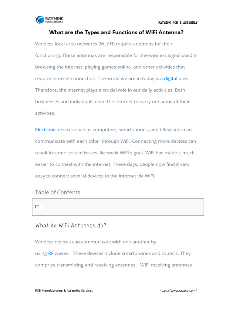 What Are The Types and Functions of WiFi Antenna | PDF | Wi Fi ...
