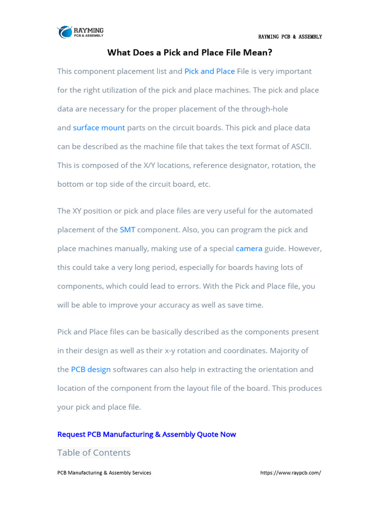 What Does A Pick and Place File Mean | PDF | Printed Circuit Board ...