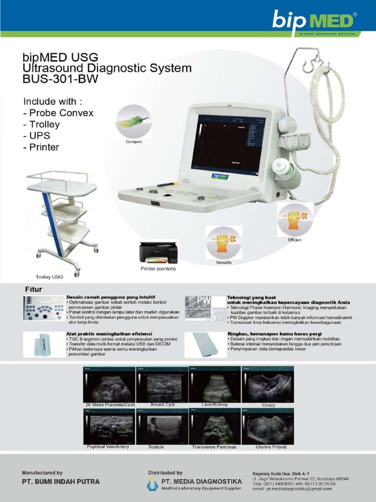 Bib MED - USG 301 - Probe Convex, Trolley, UPS, Printer | PDF