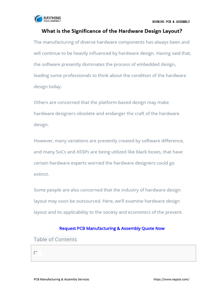 What Is The Significance of The Hardware Design Layout | PDF | Printed ...
