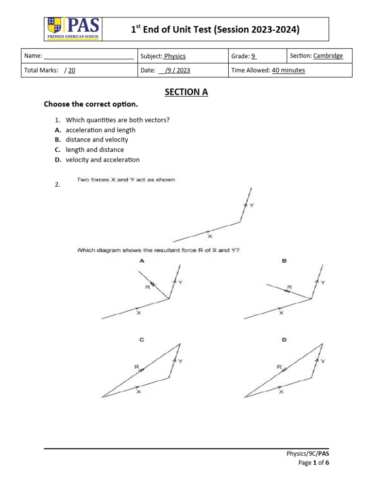 9ceou Physics | PDF | Velocity | Acceleration