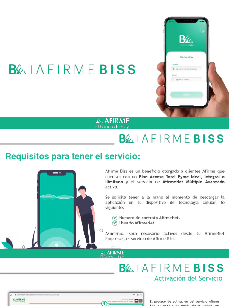 Activación del Servicio Afirme Biss | PDF