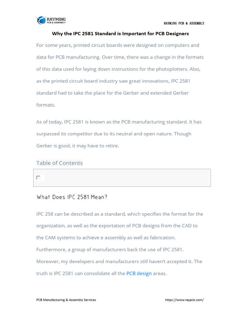 Why The IPC 2581 Standard Is Important For PCB Designers | PDF | Printed Circuit Board | Computing