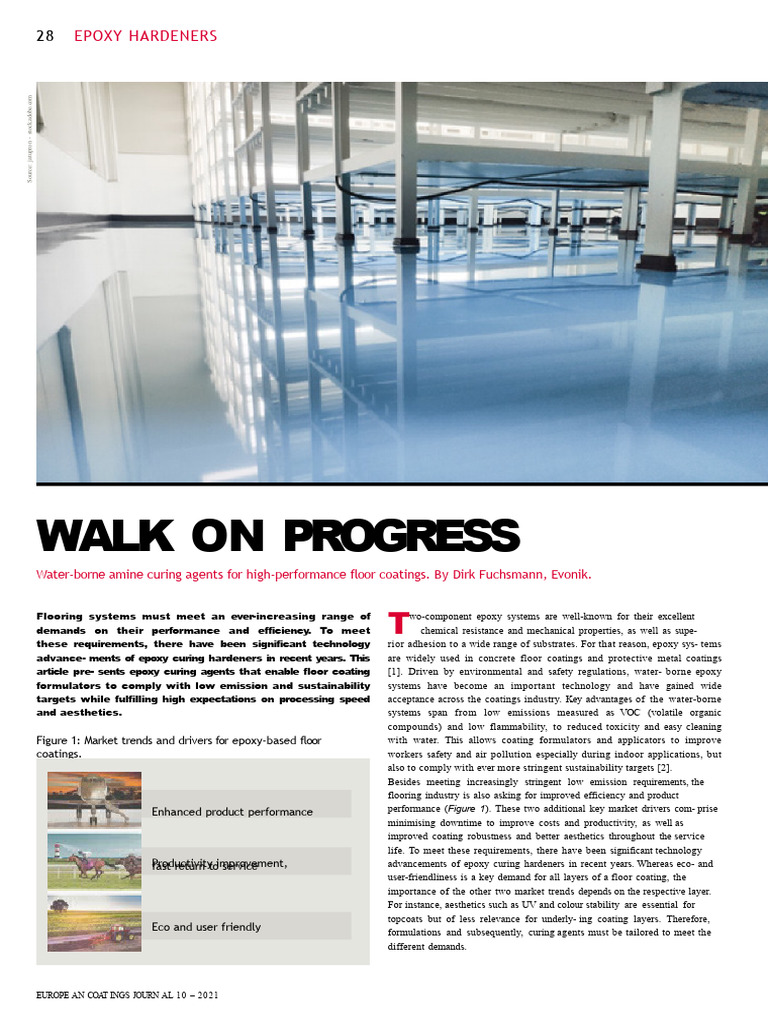 Water-Borne Amine Curing Agents For High-Performance Floor Coatings (European Coatings, 10. 2021 ...