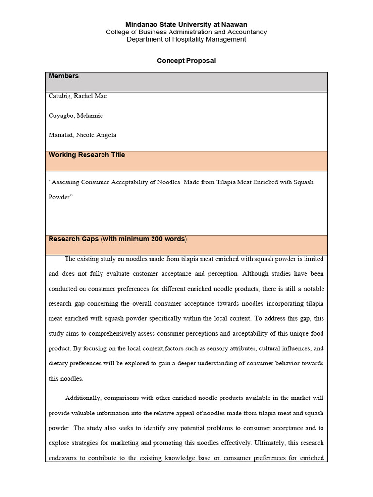 Concept Proposal Template | PDF | Marketing | Consumer Behaviour