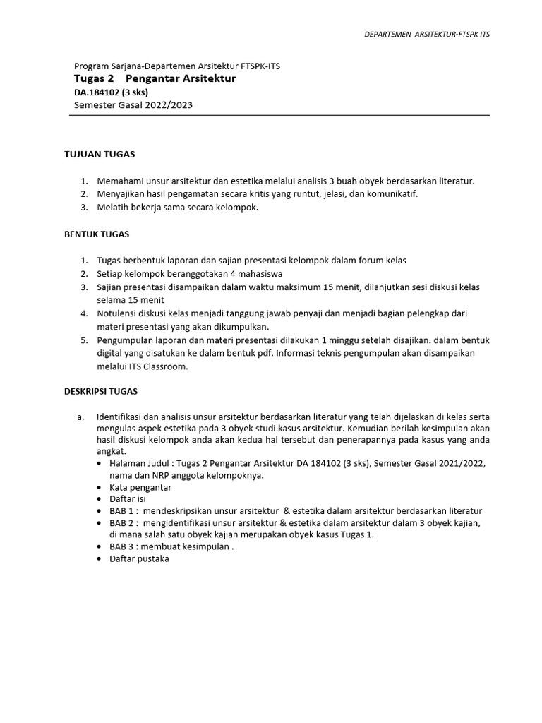 RT 2 - Pengantar Ars. | PDF