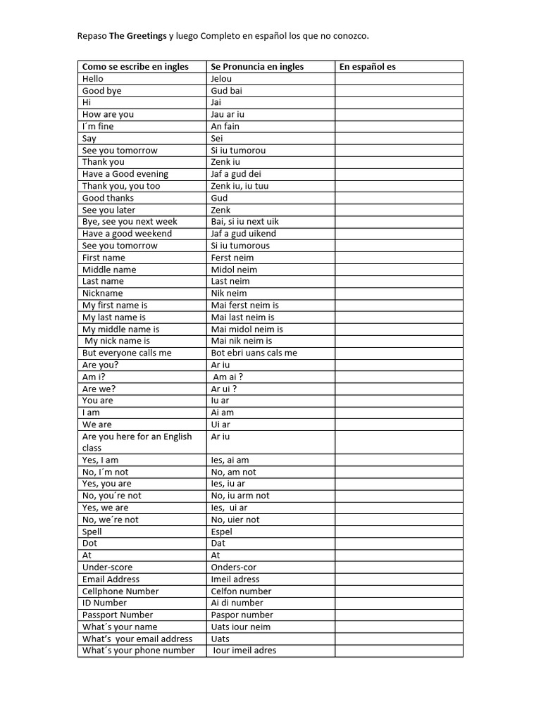 Thursday Class | PDF