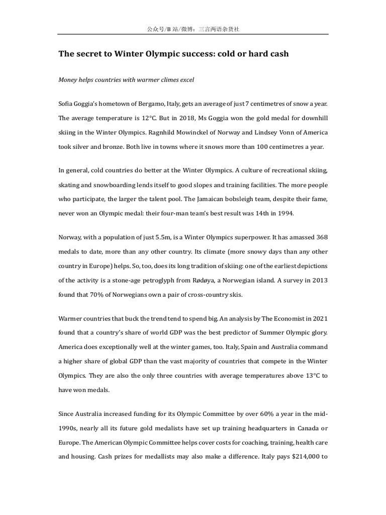 The Secrets To Success | PDF | Winter Olympic Games | Olympic Games