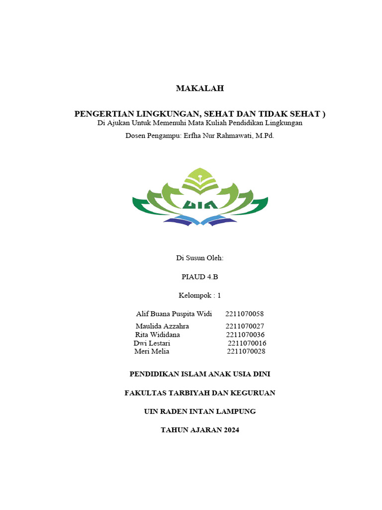 MK. Pen Lingkungan Kel.1 | PDF