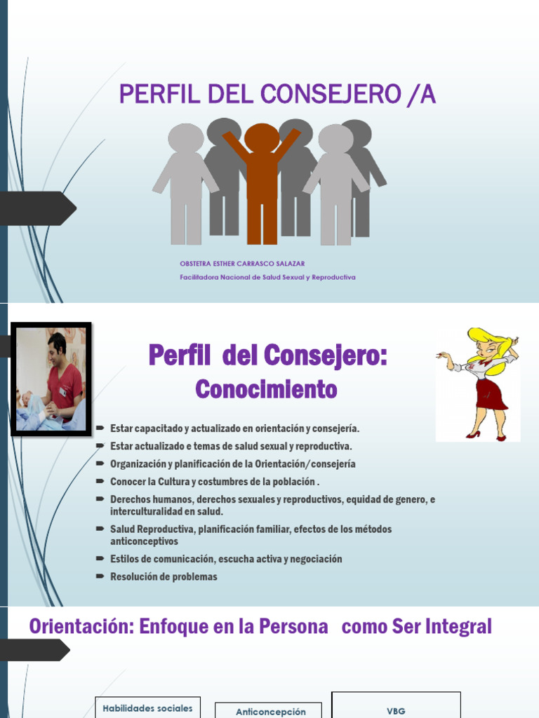 Perfil Del Consejero | PDF | Planificación familiar | Control de la natalidad