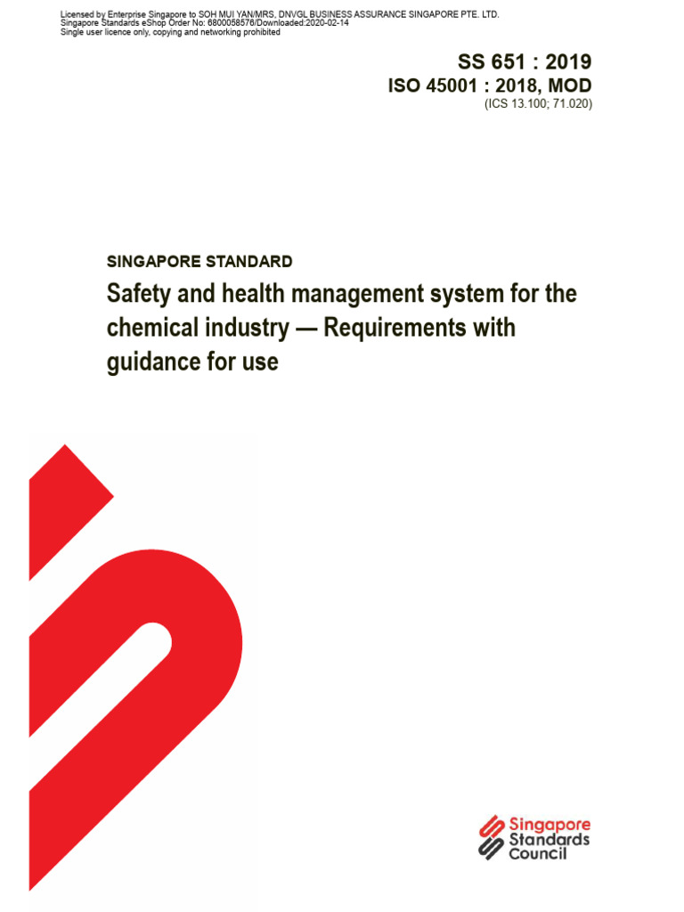 SS651 Standard | PDF | Risk | Occupational Safety And Health