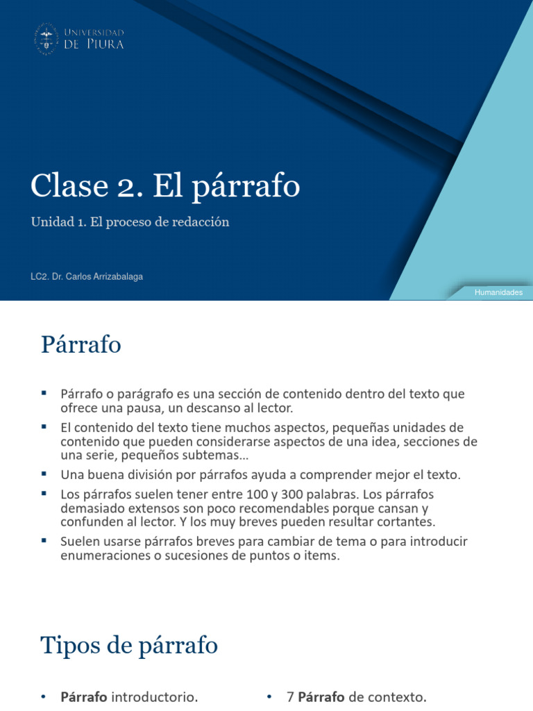 Clase2. El Párrafo | PDF | México | Perú