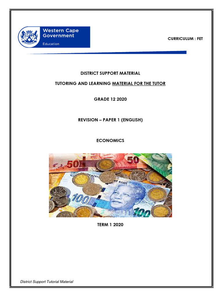 Economics Grade 12 P1 Revision Material 2020 ENG MG TUTOR | PDF | Taxes ...
