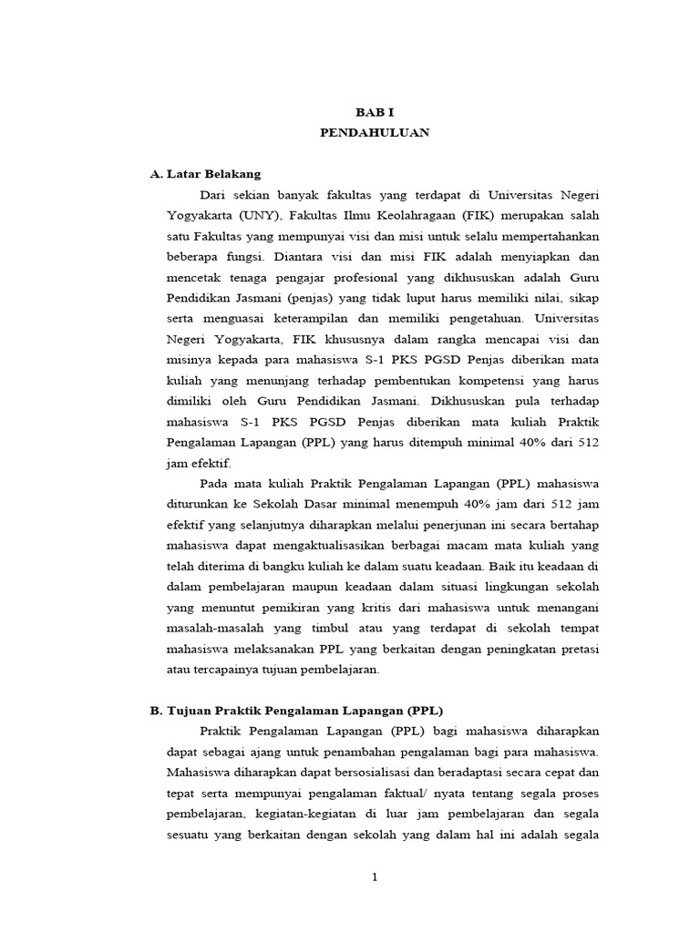 Laporan PPL Bab I - III | PDF