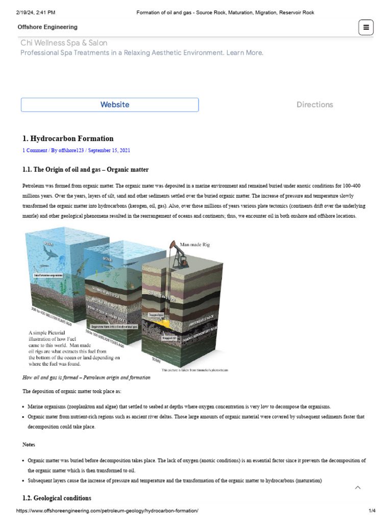 Formation of Oil and Gas - Source Rock, Maturation, Migration, Reservoir Rock | PDF | Petroleum ...