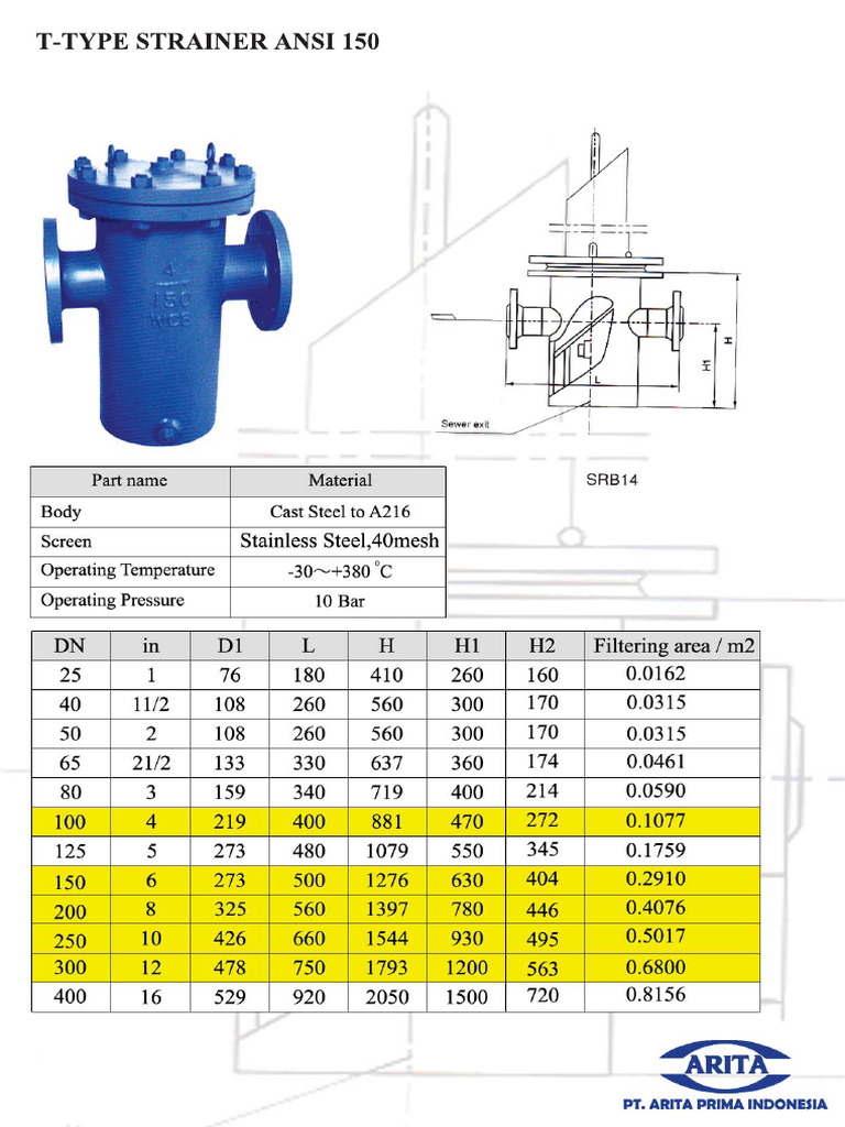 Bucket Strainer ANSI 150 | PDF
