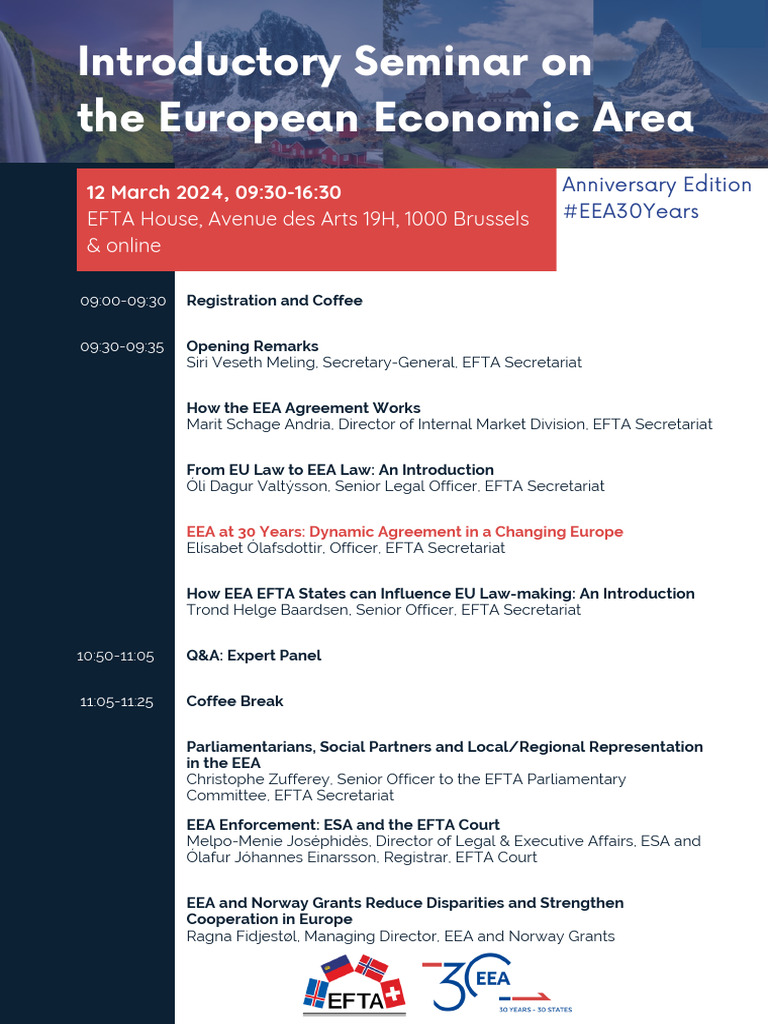 EEA Seminar Programme | PDF | European Economic Area | Politics Of The ...