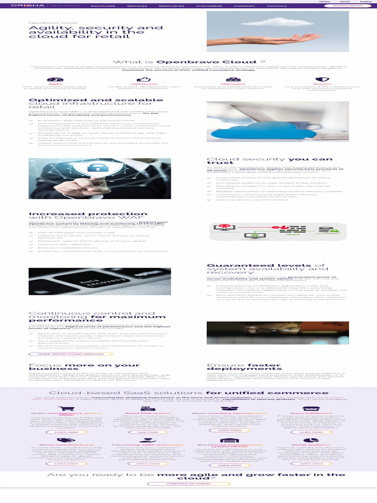 Cloud For Retail - Openbravo Cloud - Openbravo | PDF