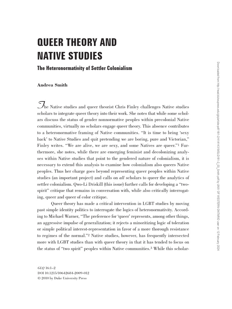 GLQ161-2 03 Smith | PDF | Queer Theory | LGBTQIA+ Studies