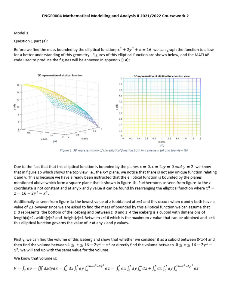 ENGF0004 Mathematical Modelling and Analysis II 2021 | PDF | Function ...