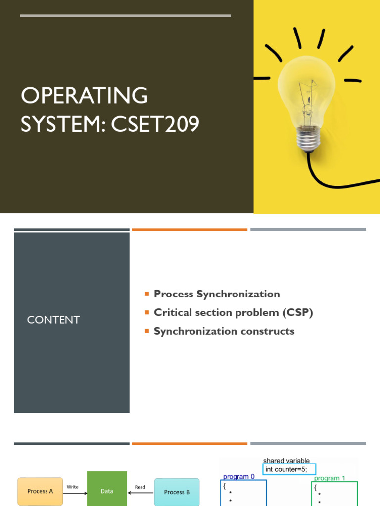 10 - Lect - Process Synchronization | PDF | Computers