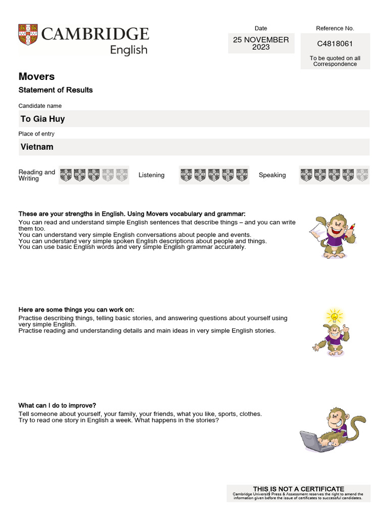 Statement of Result | PDF | Languages Of The United Kingdom | Linguistics
