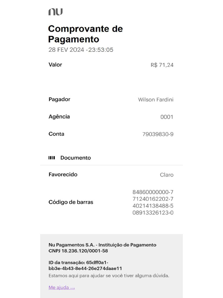 Comprovante de Pagamento | PDF