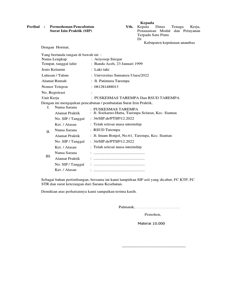 Pencabutan Sip | PDF