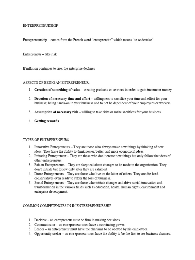 Entrepreneurship 12 (Lesson 1) | PDF | Entrepreneurship | Economies