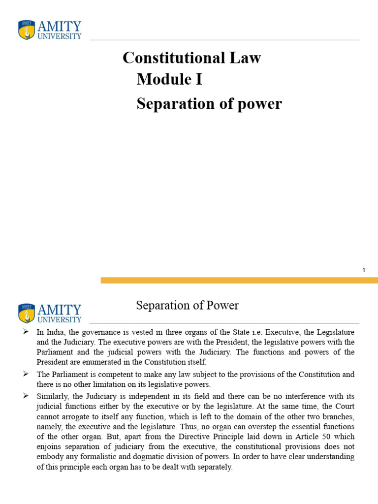 Constitutional Law Doctrine of Separation of Power 2 | PDF | Separation ...