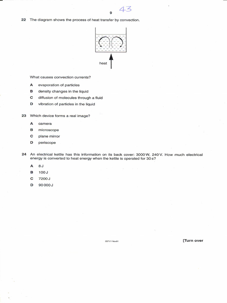 2001 Bgcse Physics Paper 1 Q 22 - 40 | PDF