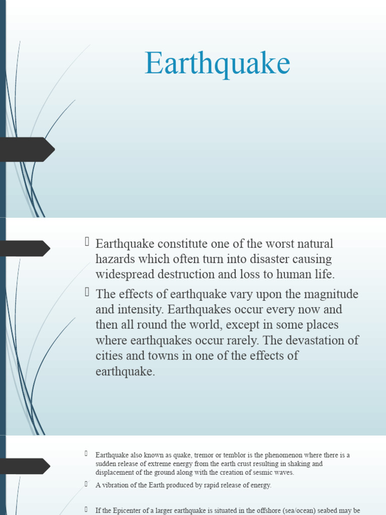 Earthquake | PDF | Science & Mathematics