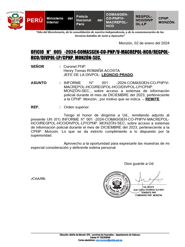 OFICIO #004 - 2024 - Acceso A Sistemas | PDF OFICIO #004 - 2024 - Acceso A Sistemas | PDF