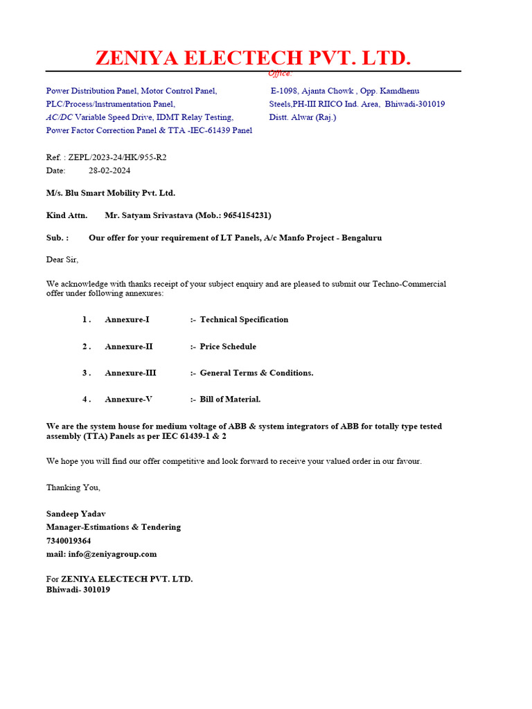 955 r2 Zeniya Offer | PDF
