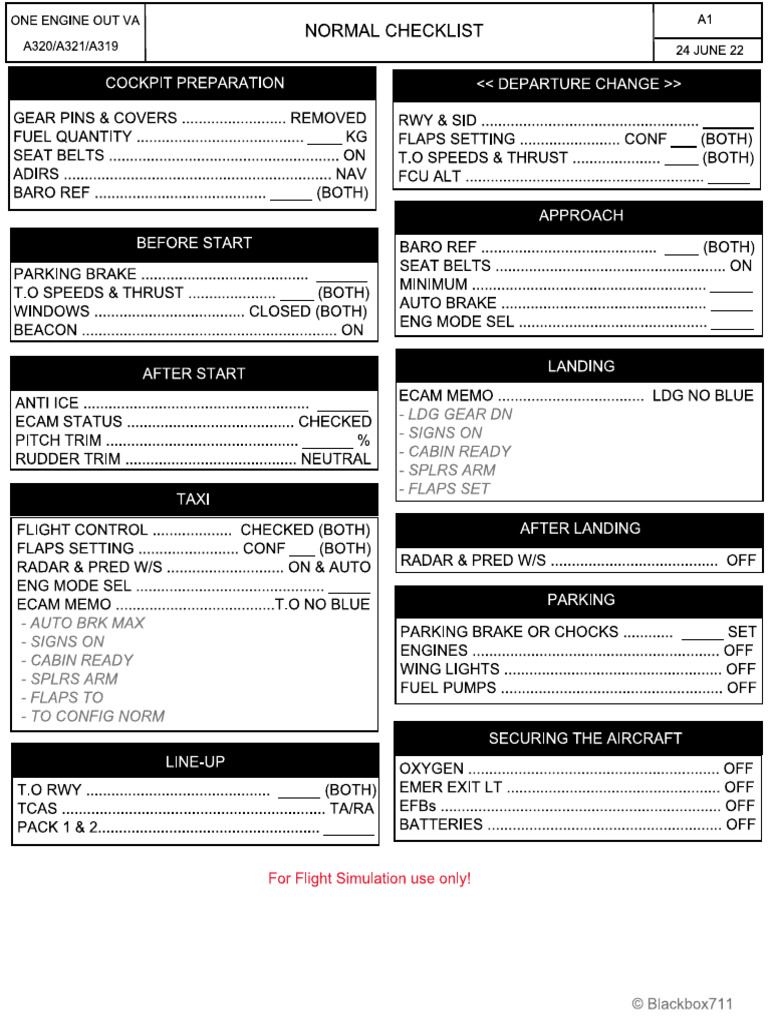 A320 Checklist | PDF