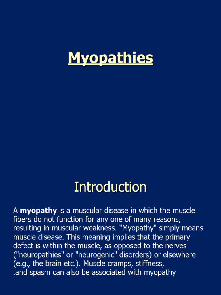 Myopathies | PDF | Muscular Dystrophy | Skeletal Muscle